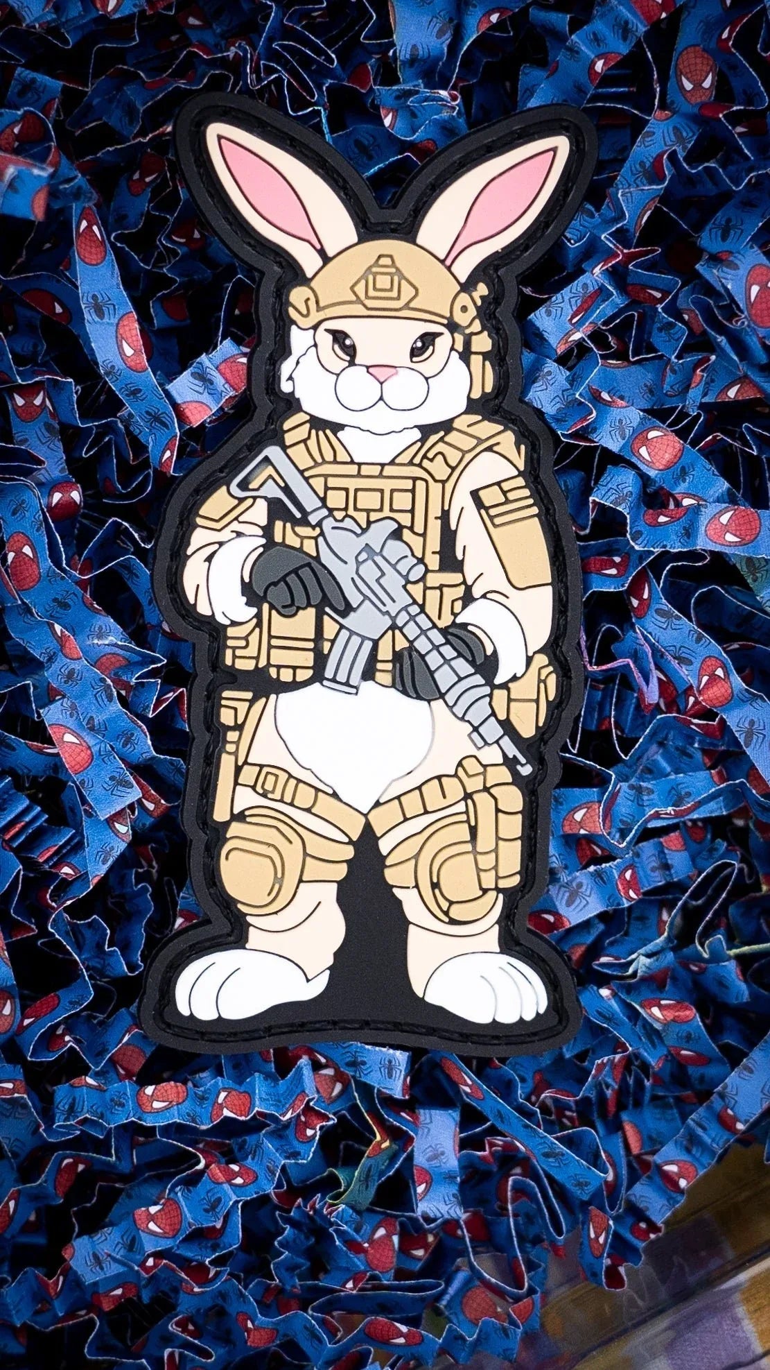Pew Pew Peter Tactical Easter Battle Bunny 4" PVC Patch - Bad Bunny Co