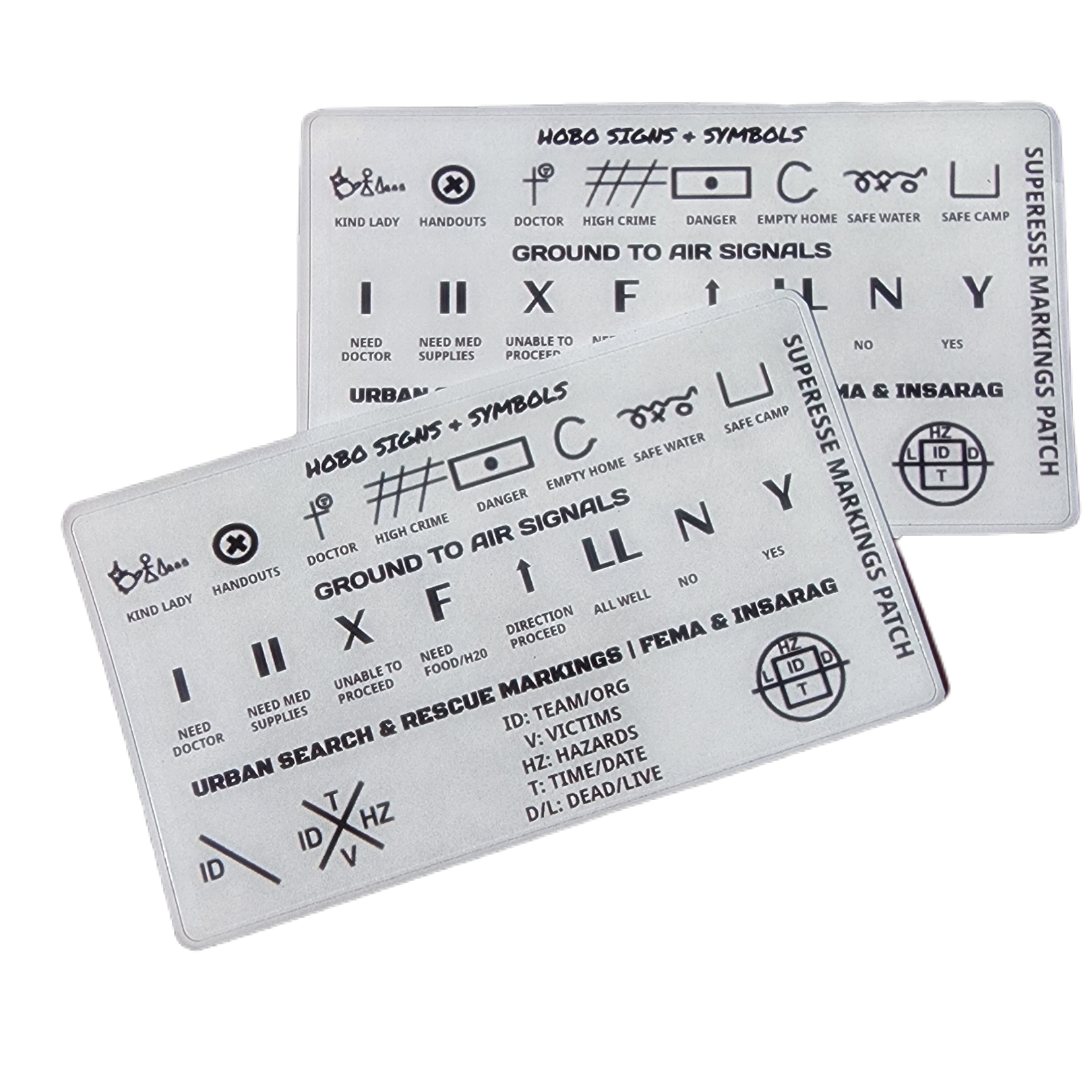 Markings and Signals Decal - Hobo Symbols, Ground to Air Signals, Sear