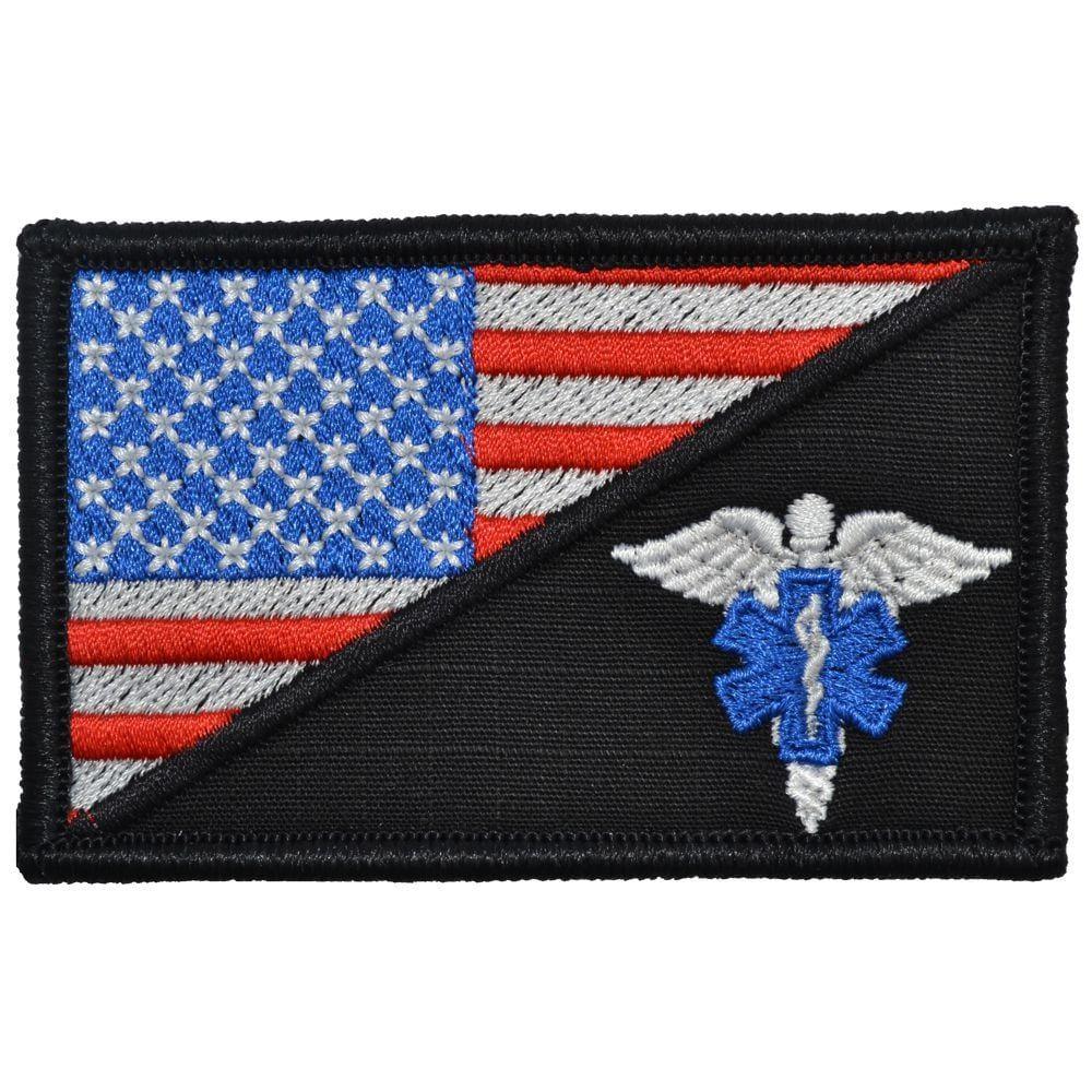 EMT CADUCEUS STAR OF LIFE USA FLAG TACTICAL PATCH