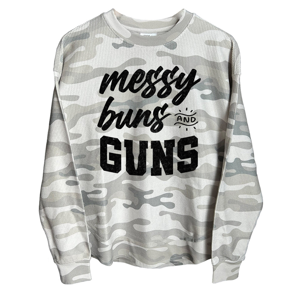 Messy Buns and Guns (Front) Corded Poncho