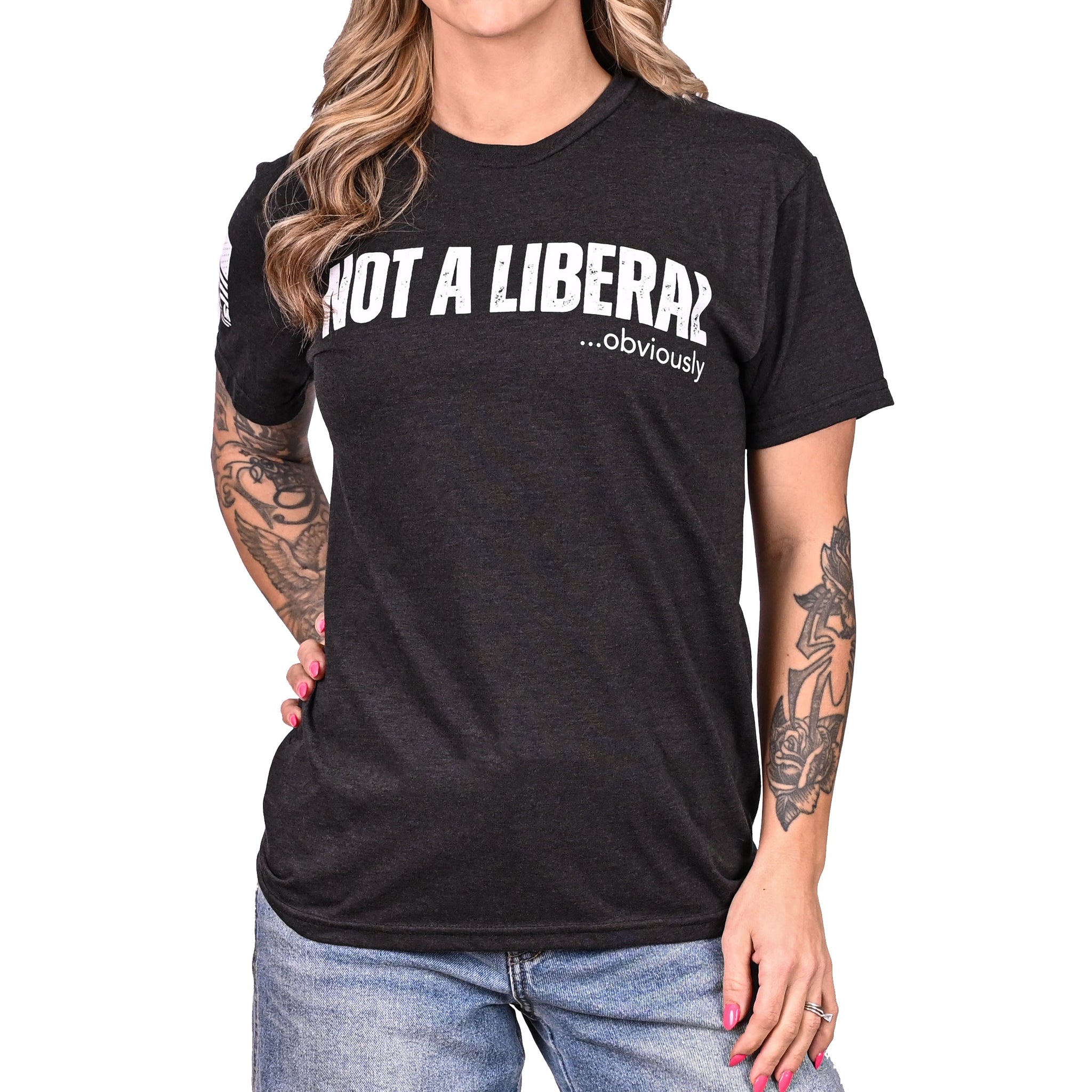 Women's Not A Liberal (Obviously) Patriotic Boyfriend Fit Tshirt